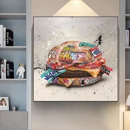 Graffiti Art Fast Food Hamburger Affiches et Impressions sur Toile ...