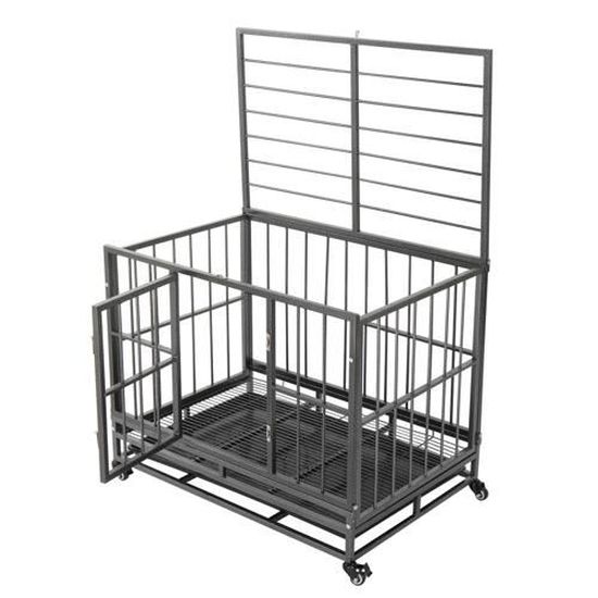 Cage Pour Chien en Métal avec Roulettes-Portes Pliable et Transportable ...