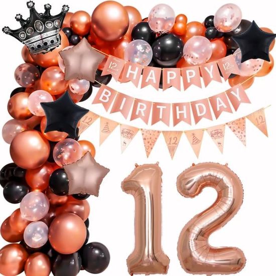 12 Ans Anniversaire Fille Guirlande Ballons 12 Ans Arche Ballon ...