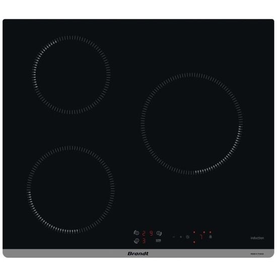 BRANDT Table de Cuisson Induction 3 Foyers Fonction UltraBoost Sécurité ...