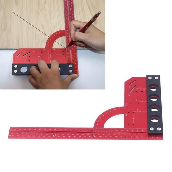 Équerre de menuiserie - CIKONIELF - Règle d'angle en aluminium - 300mm ...