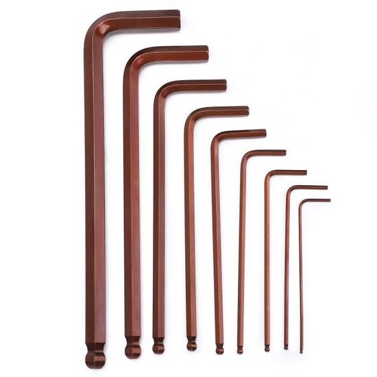 Jeu De Clés Hexagonales 9 Pièces 0619 Clé Hexagonale Métrique, Clé ...