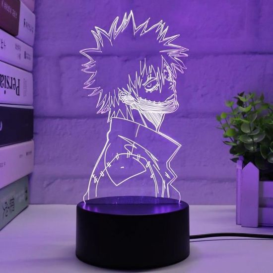 My Hero Academia Veilleuse Led Mha 3D Illusion Lampe Avec Télécommande ...