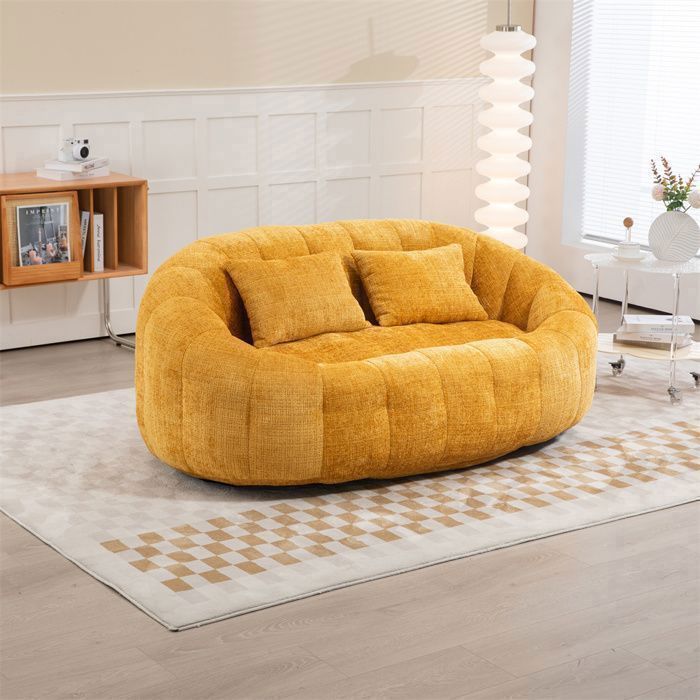 DRIPEX Pouf 2 Places en chenille confortable,Pouf paresseux avec 2 ...