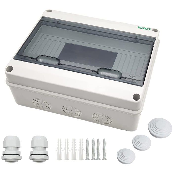 Coffret électrique - Étanche IP65 - 8 modules - Plastique - Extérieur - Installation facile ...