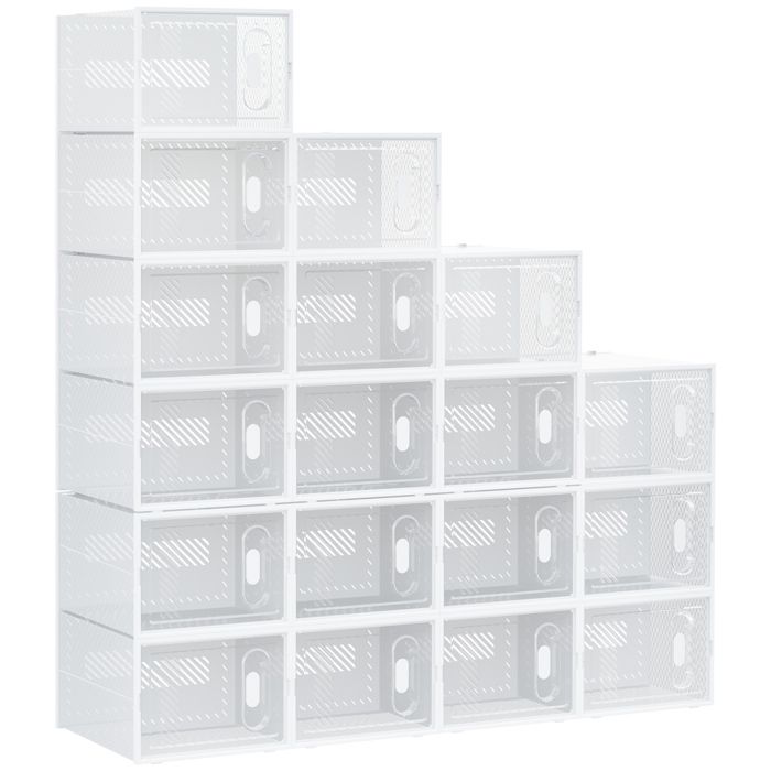 Meuble de rangement modulable 18 cubes empilables - HOMCOM - meuble à ...