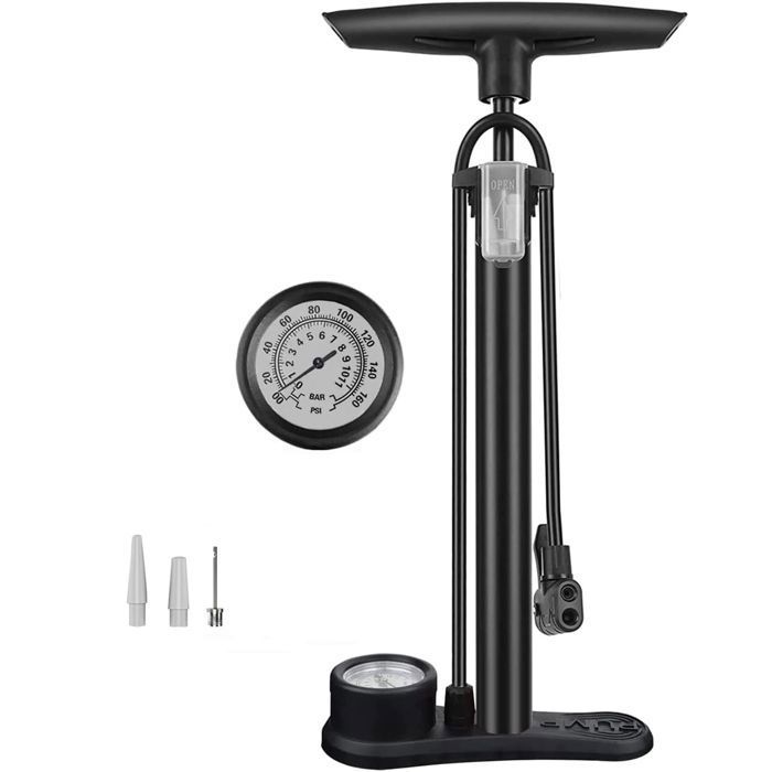 Pompe à vélo Pompe à Pied pour vélo avec valves Presta et Schrader pour ...