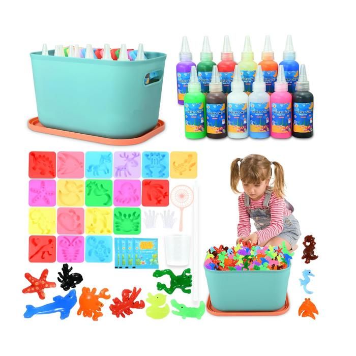 Magic Water Elf, 12 couleurs Aqua Gelz Set, Aqua Gel avec 18 formes, 3D ...