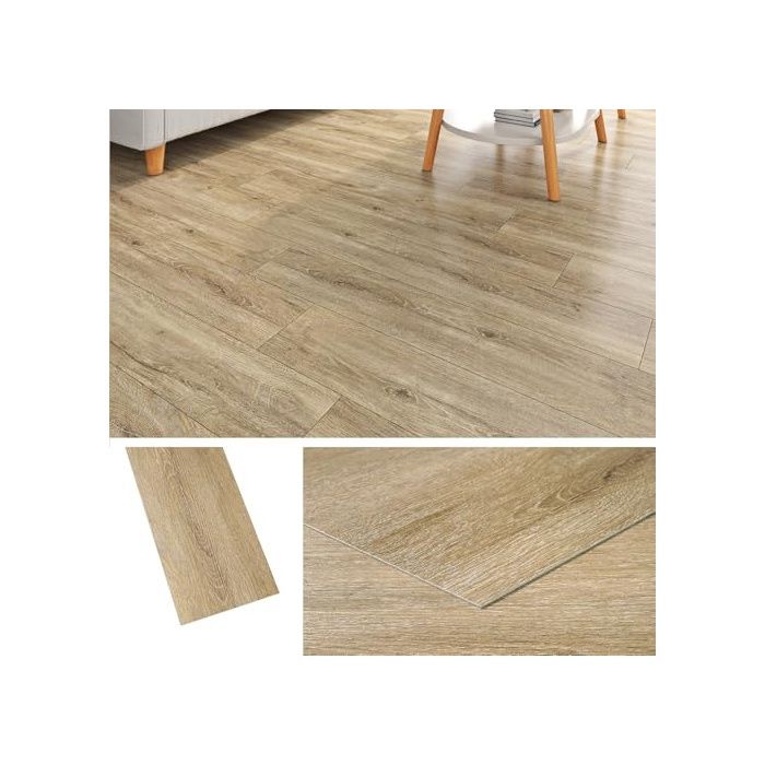 Dalle PVC Adhesive Sol Bois Chêne Clair 90x15CM Parquet Adhesif Sol ...