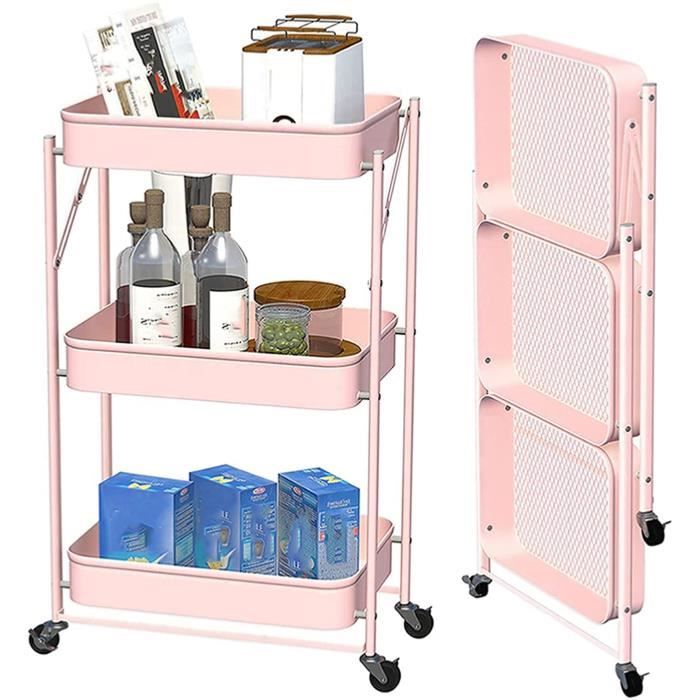 Desserte à roulettes PlianteChariot de Service Pliant à 3 ...