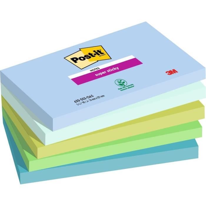 Post-it Super Sticky Notes, Couleurs Playful, Pack de 6 Blocs, 90 ...