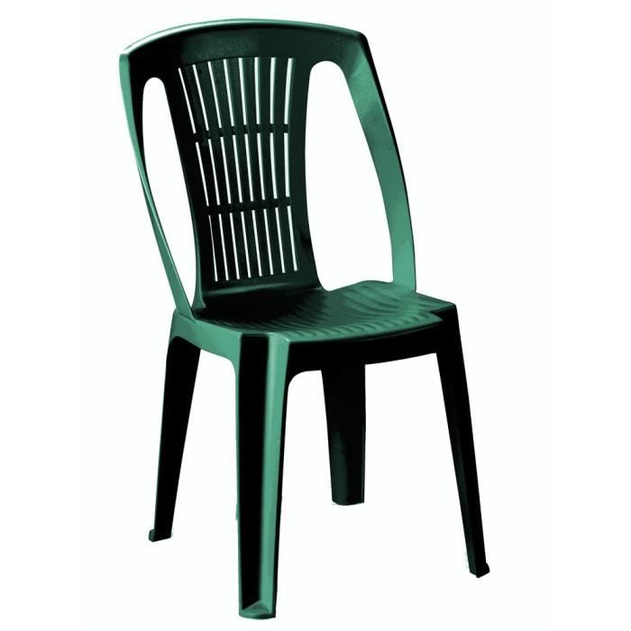 Lot 4 chaises jardin plastique vert empilables Cater - Cdiscount Jardin