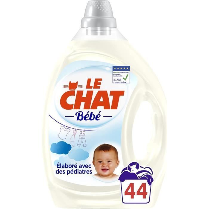 Le Chat Bébé Lessive liquide 2,2 L 44 Lavages [54] - Cdiscount ...
