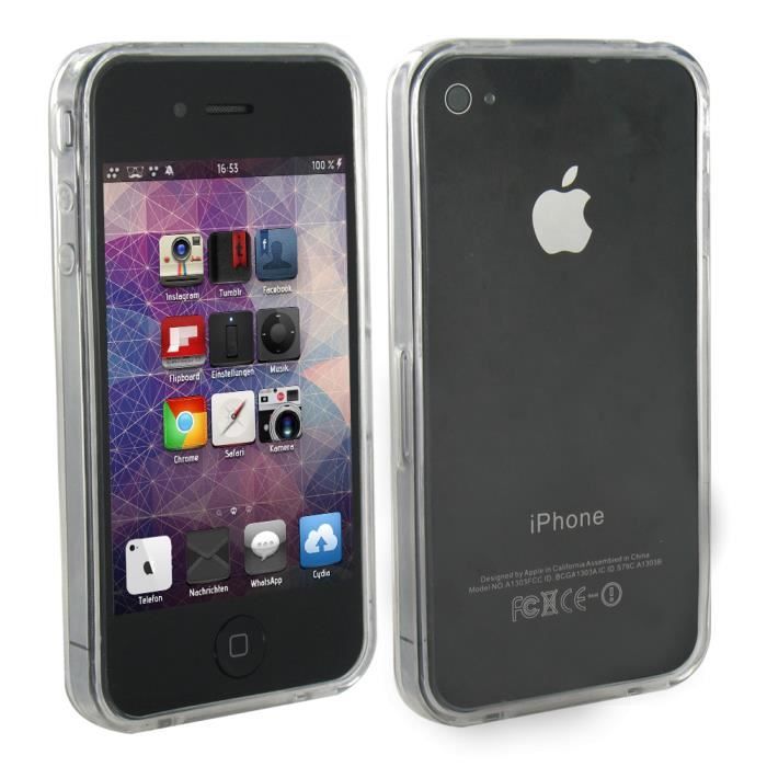 Coque Bumper Silicone Gel Apple iPhone 4 / 4S - Cdiscount Téléphonie