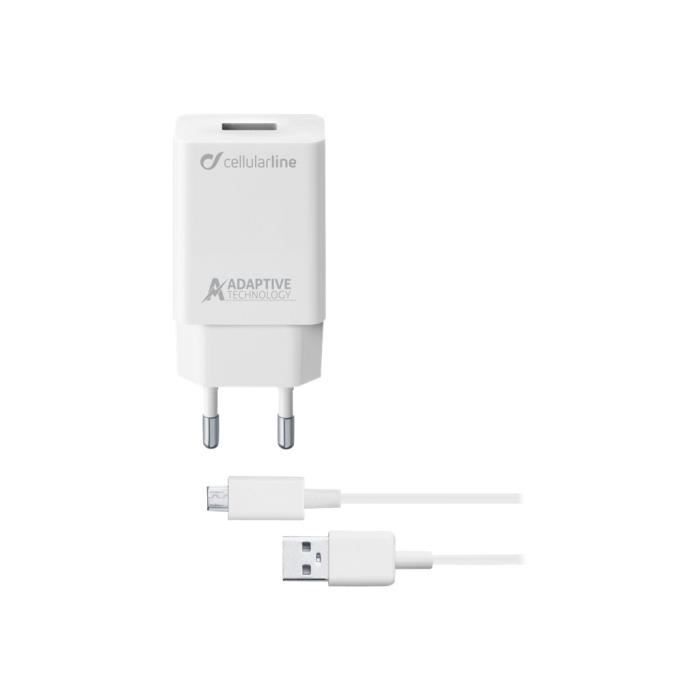 Adaptateur secteur - Cellular Line - Adaptive Fast Charger Kit - 15 Wh - Charge rapide - Micro ...