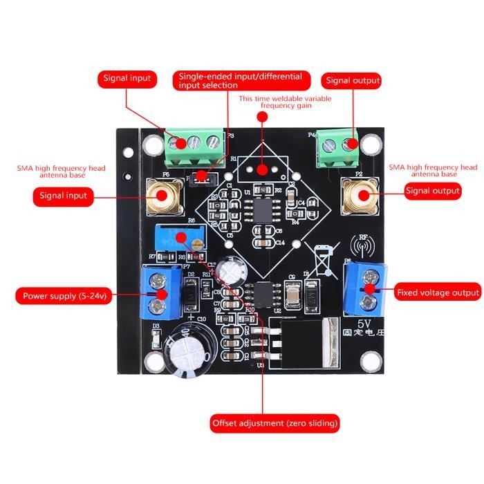 Cikonielf Amplificateur d'instrumentation Voltage amplifier module ...