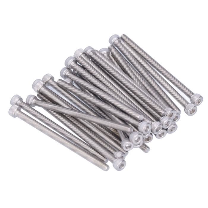 EJ.life Vis à tête hexagonale en acier inoxydable 30 pièces M5 tête cylindrique à six pans creux ...