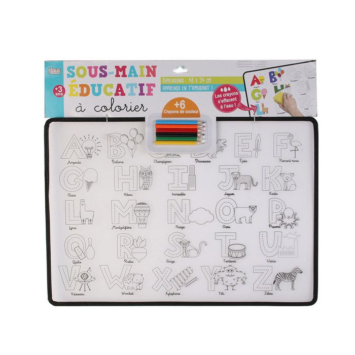 Sous-main éducatif Alphabet à colorier 48x34cm - Cdiscount Beaux-Arts ...