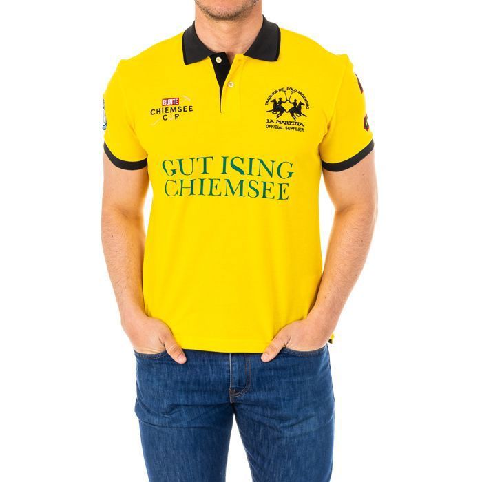 Polo manches courtes avec col à revers 2MPS51 homme-Jaune Jaune ...