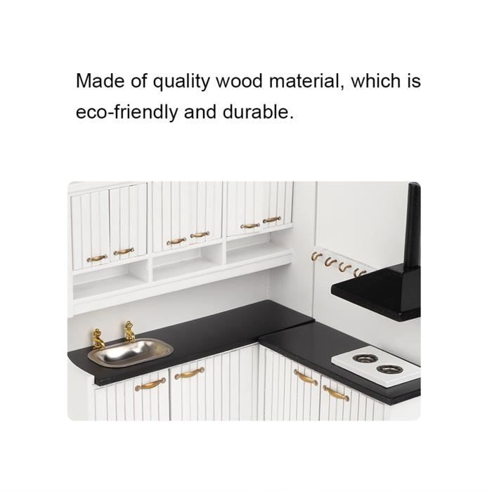 Mxzzand Meubles jouet Mini placard en bois réaliste, 2 pièces, armoire ...