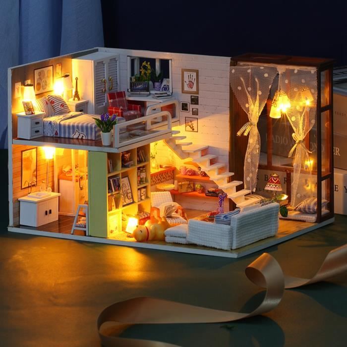 SALALIS modèle de maison de poupée Kit de maison de poupée Miniature ...