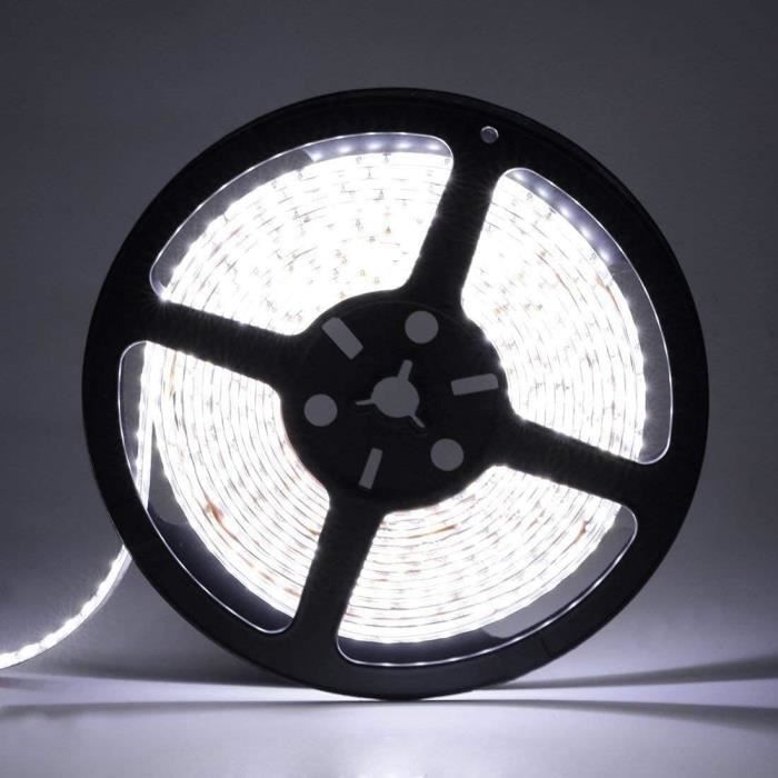 INextStation 12V Ruban à LED Blanc Froid, 5 Mètres Flexible 300 LEDs ...