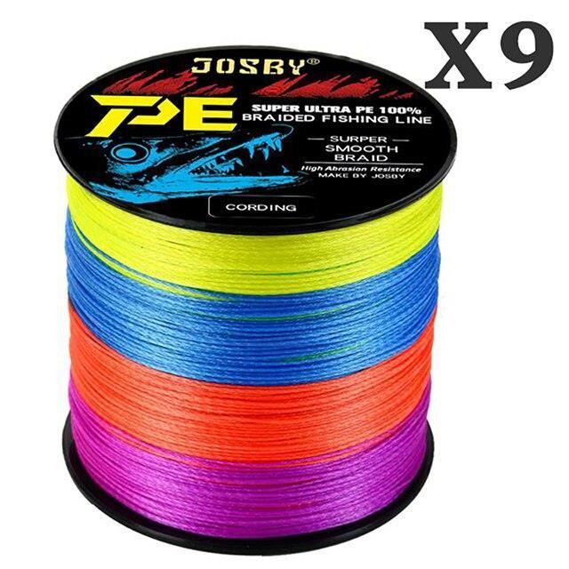 FIL DE PECHE,X9 Multicolor-300M-20LB-0.14mm--fil de pêche tressé PE 9 ...