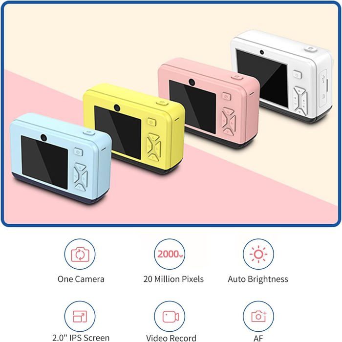 Appareil Photo Pour Tout-Petits,Portable Toddler Kids Camera 20M Camera ...