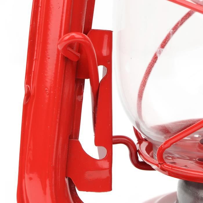 Lampe à pétrole - OMABETA - Vintage - Fer et Verre - Bleu/Rouge ...