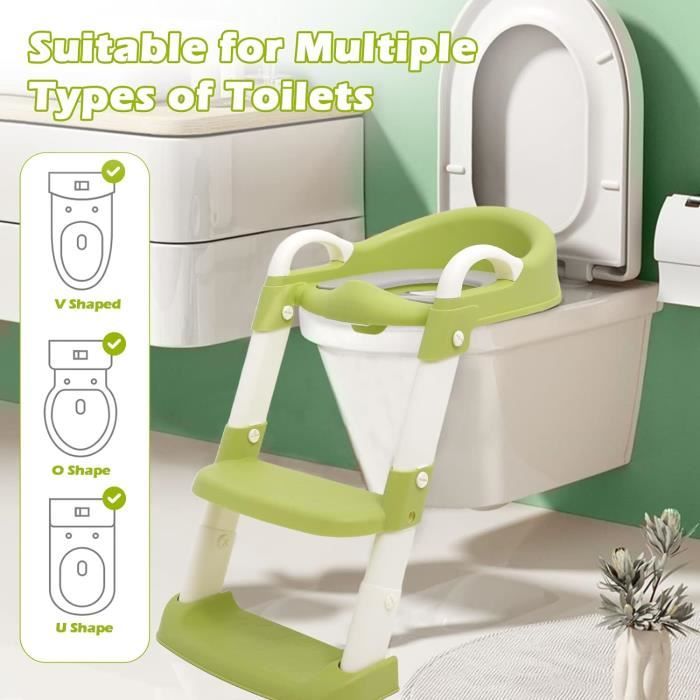 Réducteur WC Enfant avec Pieds Réglables,siege toilette enfant avec ...