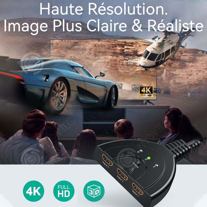 INN Câble HDMI 1080P câbles HDMI 1 vers 3 commutateur multifonction ...