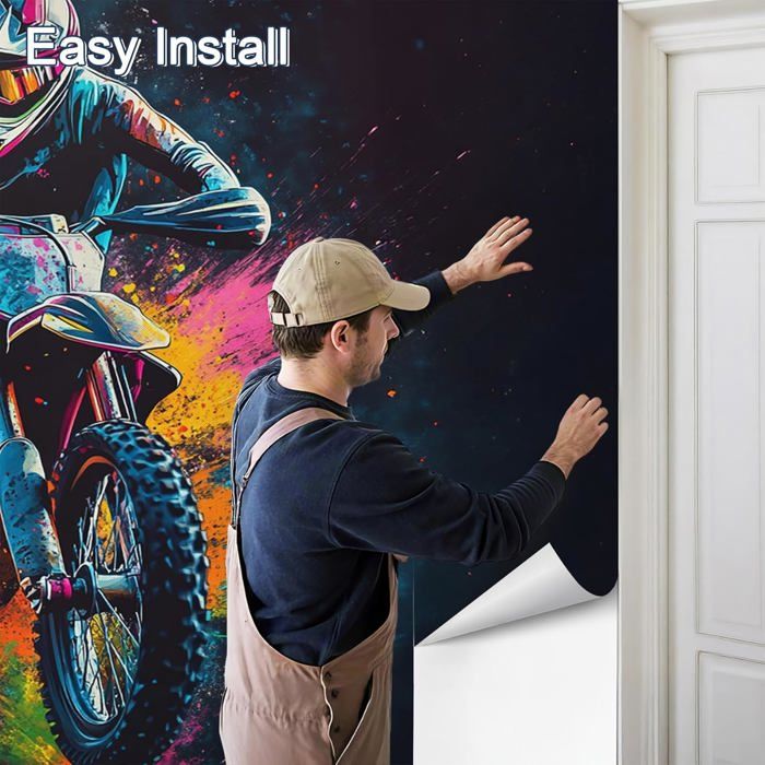 Papier Peint Panoramique Dirt Bike 250x175 cm - Décoration Murale ...