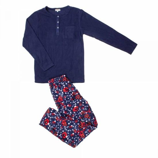 Ensemble pyjama chaud pinup Femme RODIER Bleu fonce - Cdiscount Prêt-à ...