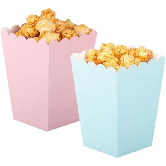 Lot De 24 Boite Pop Corn Rose Et Bleu - Cornet Pop Corn[J393 ...