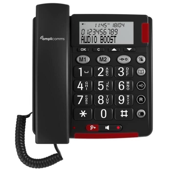 Téléphone à grosses touches avec 2 touches d'appel direct et grand ...