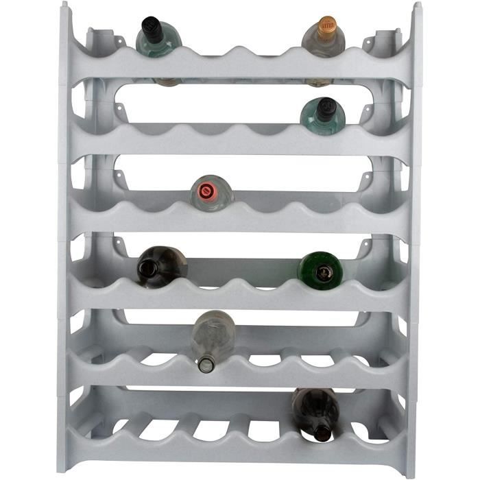 Cave à Vin Modulable Gris Granite, Étagère à Bouteille, Casier à Bouteille, Range Bouteille ...