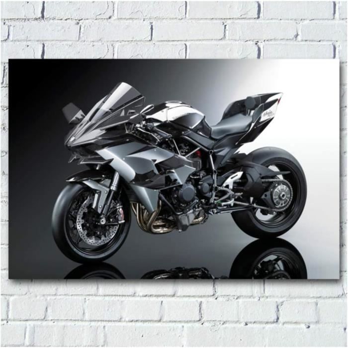 Kawasaki Ninja H2R Motos Race Car Sport Wall Art Affiches Impressions ...