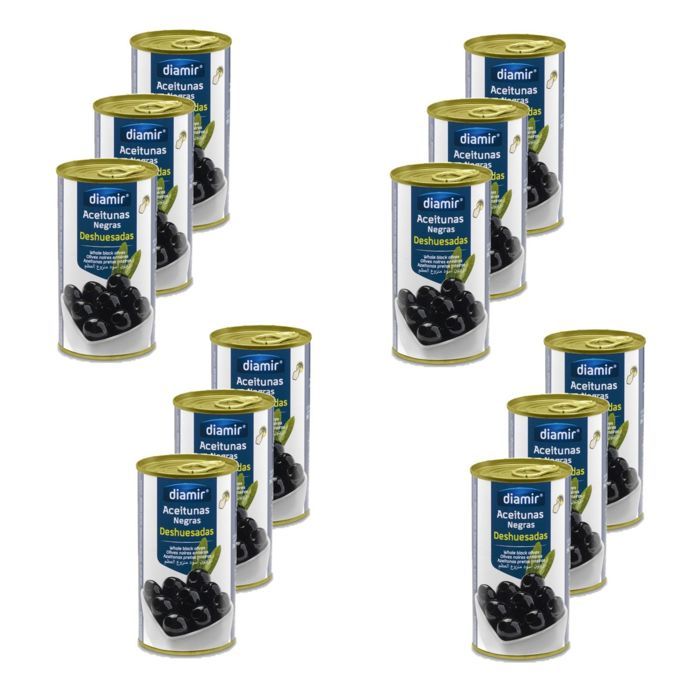 Diamir - Lot 12x Olive noire dénoyautée - Boîte 345g - Cdiscount Au ...