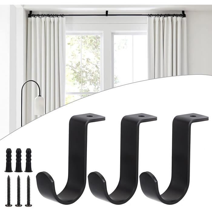 Lot De 3 Supports De Tringle À Rideaux En Métal Pour Tringle De 25 Mm ...