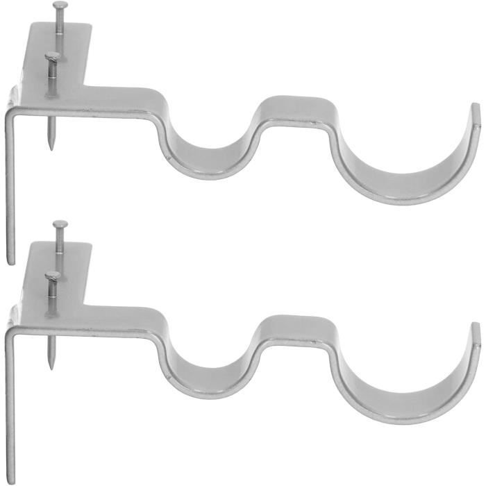 Double Support de Tringle à Rideau, Support de Tringle à Rideau Double Tasse en Acier de qualité ...