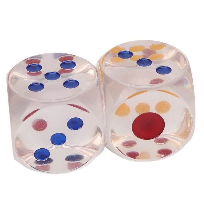 Jeu de dés - DRFEIFY - TAM Lot 2 dés dé à Jouer 3.5cm - Transparent ...