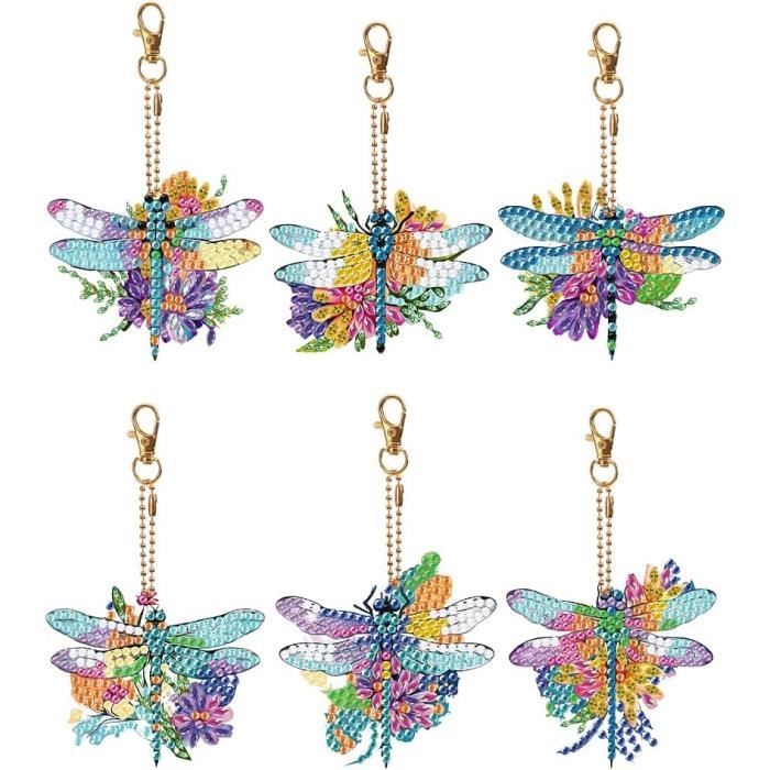Diamond Painting Porte Clé Libellule Strass Porte-Clés De Peinture ...