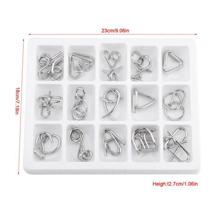 Puzzle de fil métallique Ensemble de 15, enfants enfants Puzzle de fil ...