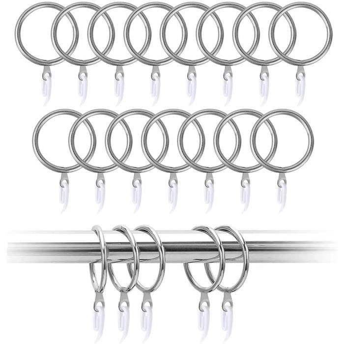 Anneaux de Rideau en Métal Anneaux Suspendus Argent 30 mm de Diamètre ...