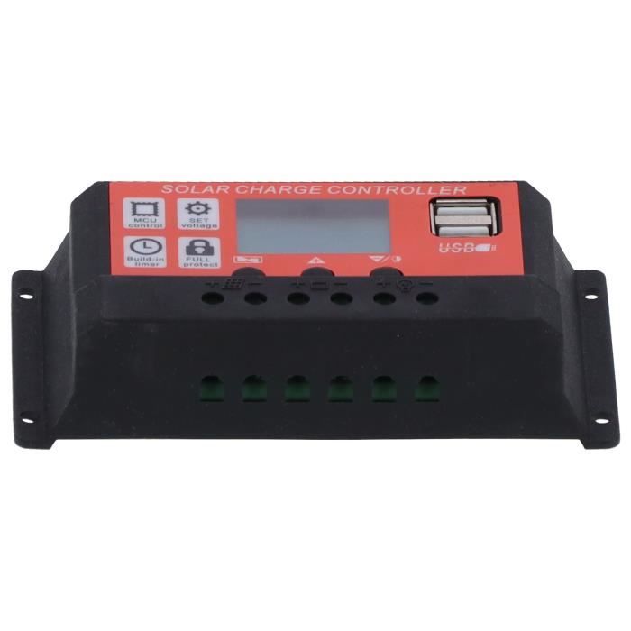 HURRISE Régulateur de contrôle solaire Contrôleur de charge solaire 60A 12V 24V PWM Régulateur ...