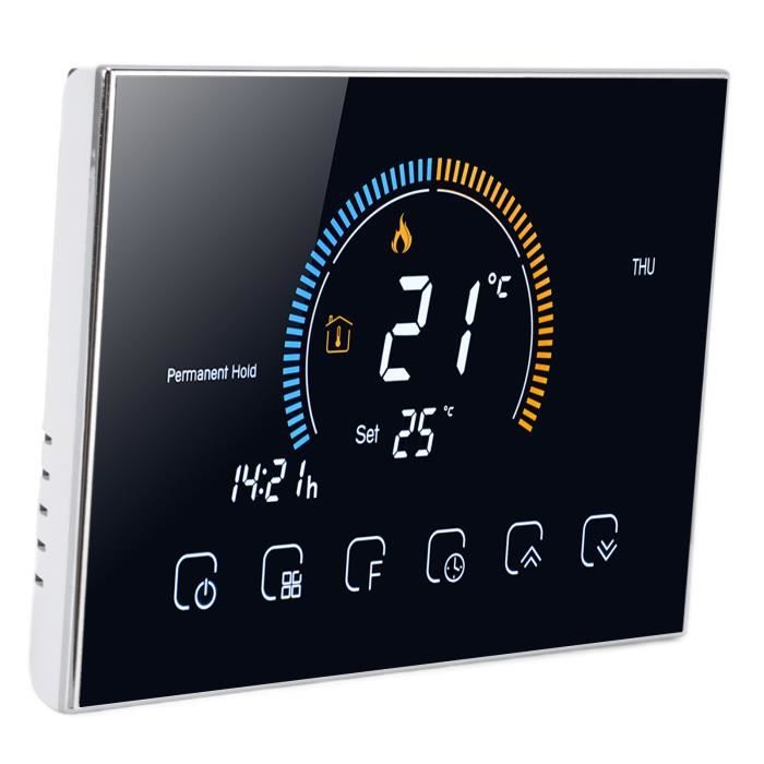 HURRISE Thermostat programmable à écran tactile Thermostat Intelligent Téléphone App Contrôle ...
