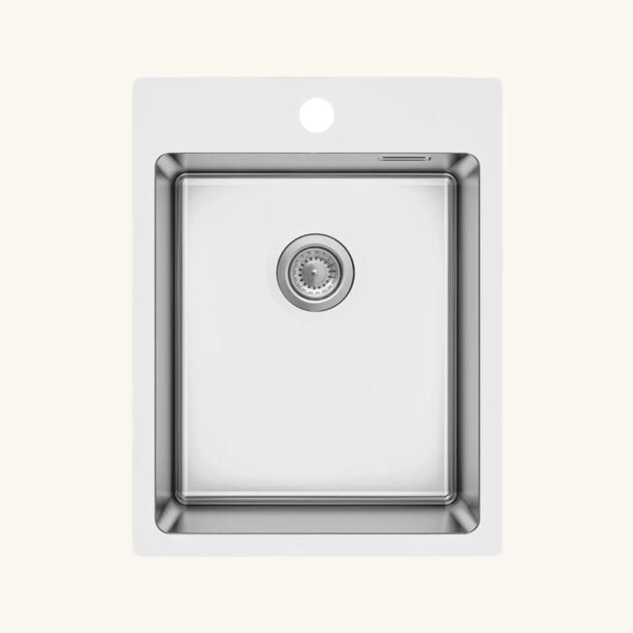 Evier inox Luisina JAVA 1 bac 390x505 - Cdiscount Bricolage