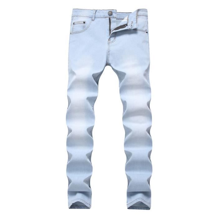 Jeans Hommes de Marque Luxe Uni Slim avec Droit Grande VêTements ...