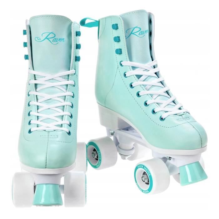 Patin à roulettes - RAVEN - Elle - Blanc - Menthe - Roller - Adulte ...