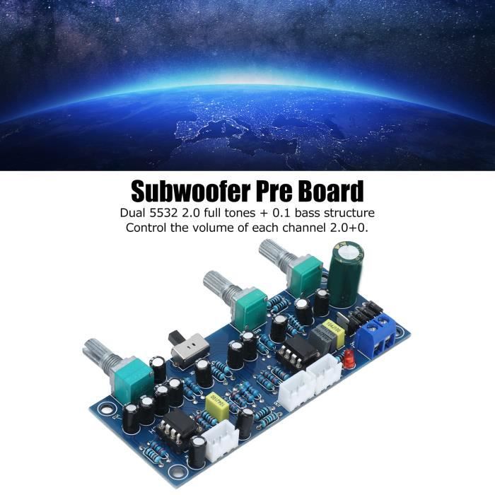 Mxzzand Pré-carte de subwoofer Subwoofer Pre Board 2.1 Channel 2.0 Full ...